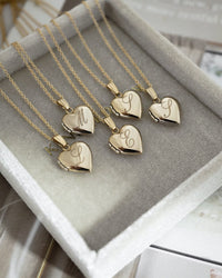 Engravable Heart Locket 14K Solid Gold Classic 1 or 2 Photos